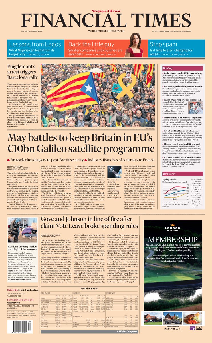 Just published: front page of the financial times, london edition ... Just published: front page of the financial times, london edition ...