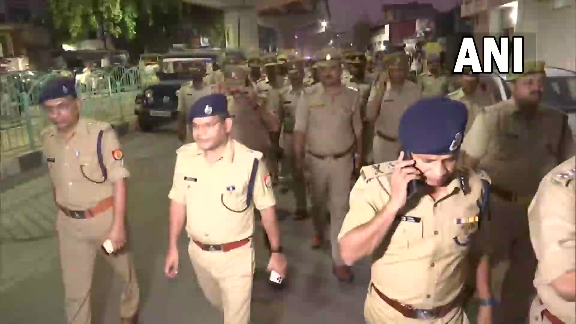 ANI UP/Uttarakhand on Twitter: "#WATCH | A flag march was taken out by the district police in ...