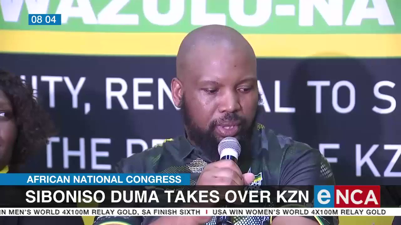eNCA on Twitter: "Siboniso Duma is the new chairperson of the ANC in KwaZulu-Natal. He defeated ...