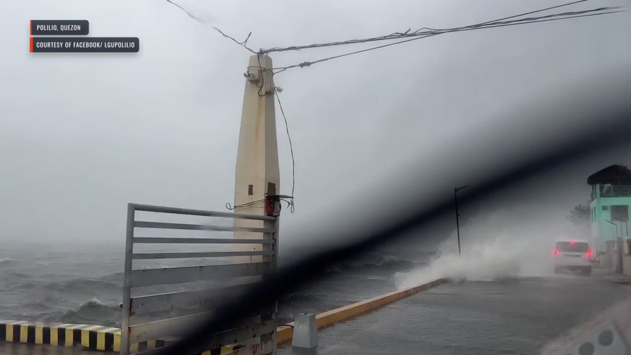 Rappler on Twitter: "Strong waves brought by Super Typhoon Karding hit the waterfront at the ...