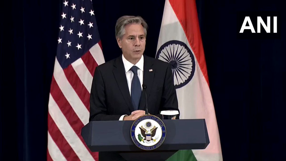 ANI on Twitter: "#WATCH | EAM Dr S Jaishankar and US Secretary of State Antony Blinken respond ...