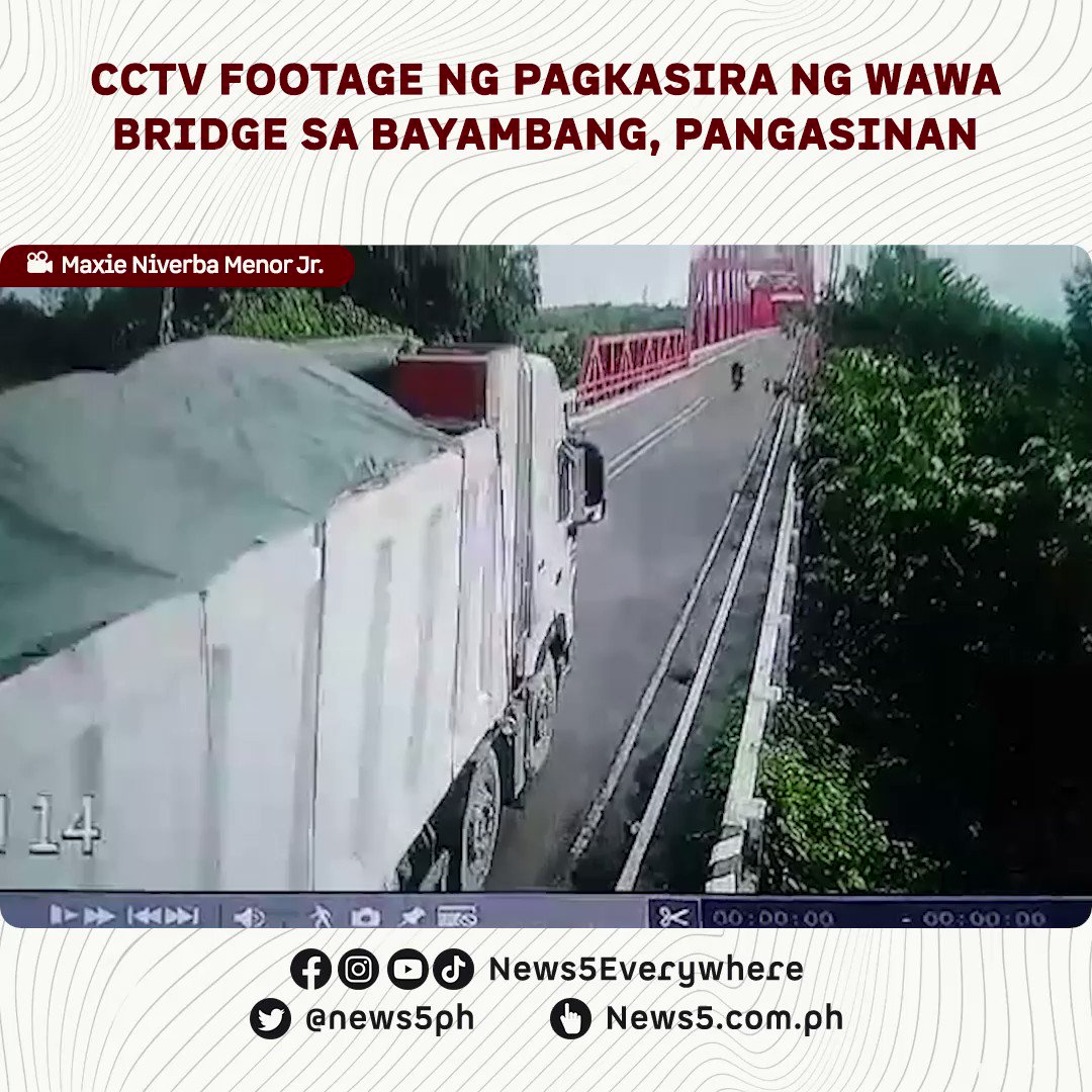 News5 on Twitter: "Nakuhanan sa CCTV ang biglang pagbagsak ng isang bahagi ng Wawa Bridge o ...