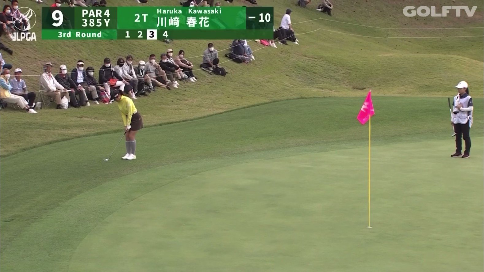 日本女子プロゴルフ協会(JLPGA) on Twitter: "#マスターズGCレディース🏆｜#Round3 #川﨑春花 が9番でチップインバーディー⭕️💫 この時点で単独2位に浮上📈 ライブ ...