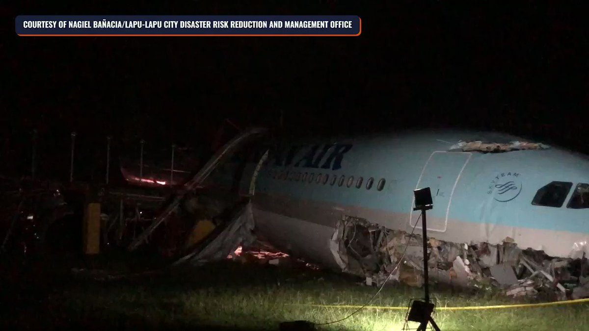 Rappler on Twitter: "A Korean Air flight veered off the runway at the Mactan Cebu International ...