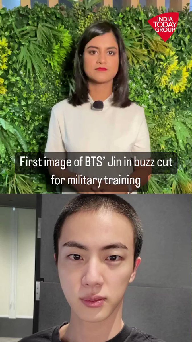 IndiaToday on Twitter: "Jin of BTS shares his new buzz cut hair ahead of military enlistment ...