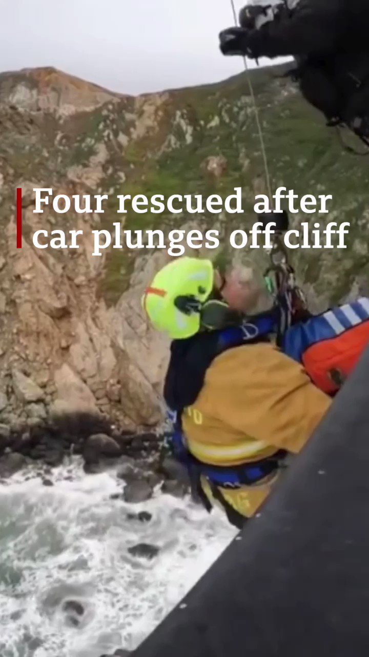 BBC News (World) on Twitter: "Footage shows dramatic rescue after car plunges off California ...