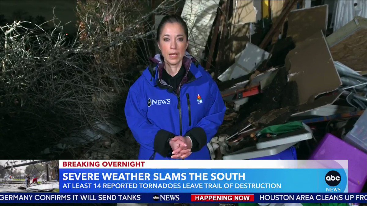 At least 14 reported tornadoes leave trail of destruction in the South. @abcmireya reports from ...