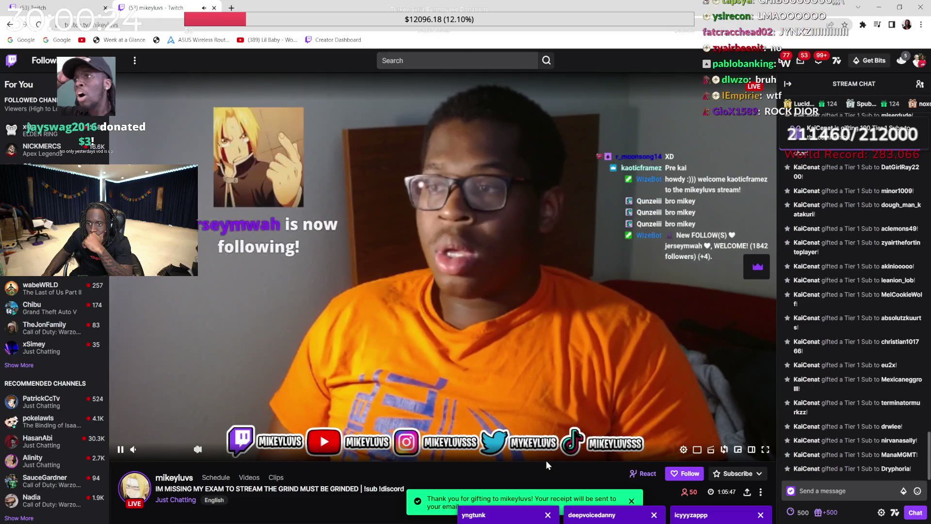 Dexerto on Twitter: "Kai Cenat definitely regrets gifting this streamer 100 subs https://t.co ...