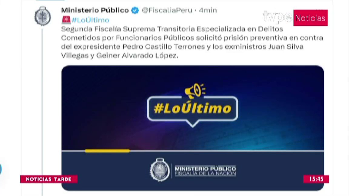 Tvperú Noticias On Twitter 🚨 LoÚltimo Fiscalía Solicitó 36 Meses