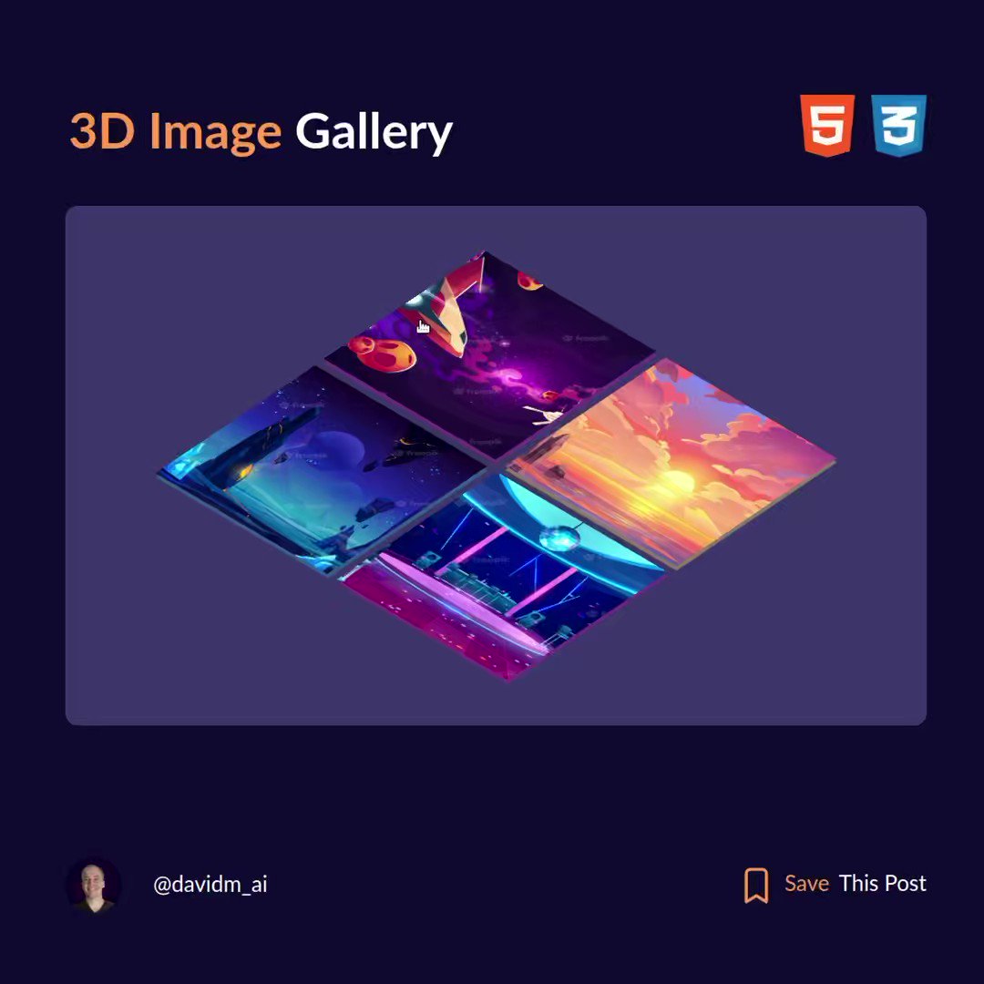 David Mraz on Twitter: "Check out this 3D image gallery made with pure CSS 🚀 Code below 👨‍💻👇 ...