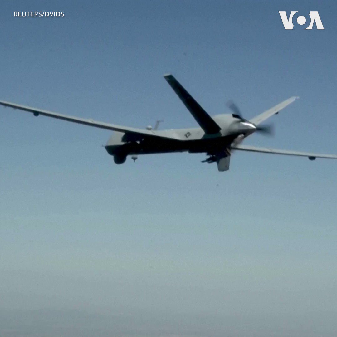 美国之音中文网 on Twitter: "一架美国MQ-9“死神”无人侦察机14日在黑海国际空域遭到两架俄军苏-27战斗机拦截，后坠入海中。这是俄罗斯入侵乌克兰以来首次发生这类事件。美俄双方对 ...