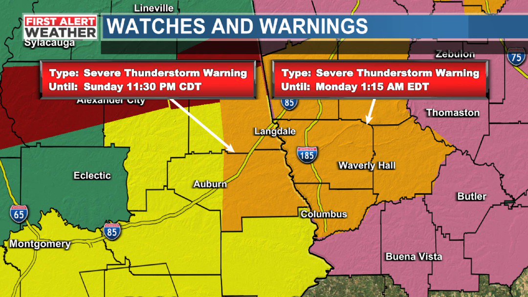 WBRC FOX6 News on Twitter: "A Severe Thunderstorm Warning has been issued for: Lee, Chambers ...
