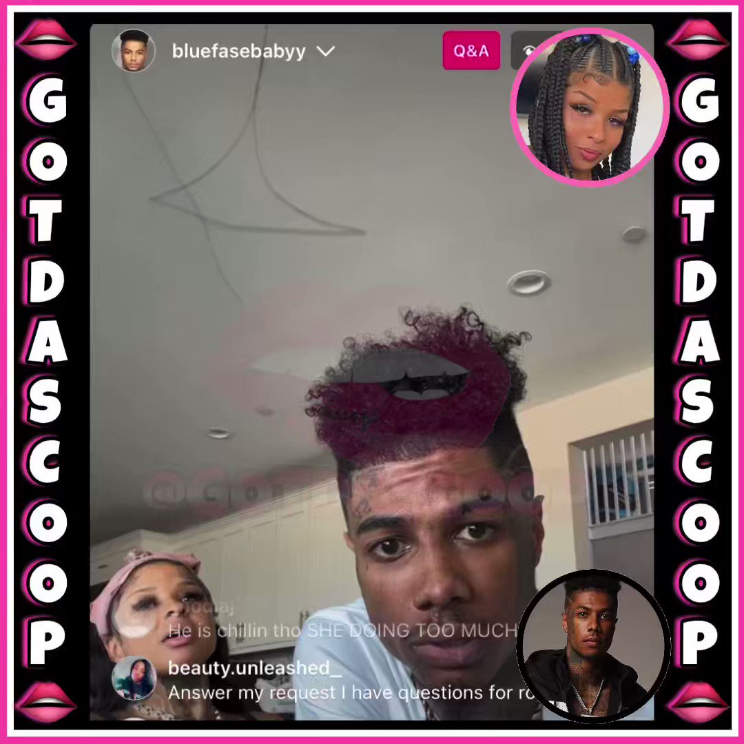 Got Da Scoop On Twitter Blueface And Chrisean Rock Was On Live Showing