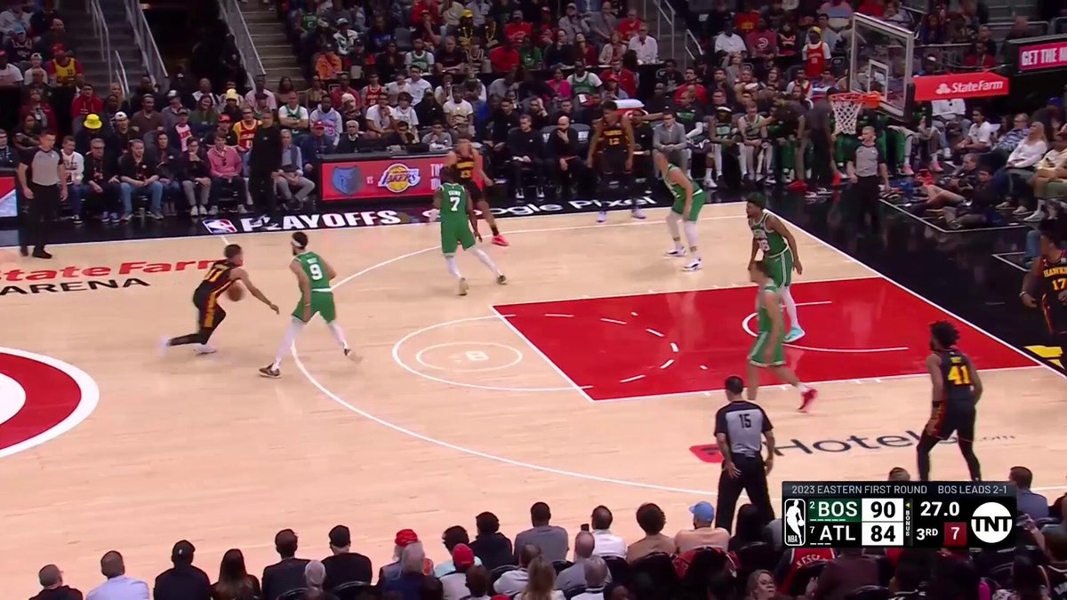 NBA on Twitter: "BOGDAN FOR THREE! TRAE UP TO 14 ASSISTS! 92-87 Boston lead to end Q3 on TNT."
