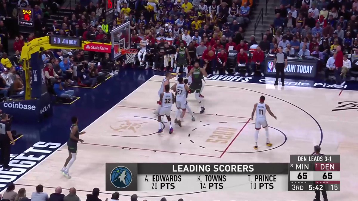NBA on Twitter: "ANT EDWARDS GOT UP FOR THE BLOCK 🤯 📺: NBA TV | Game 5 | DEN Leads 3-1 # ...