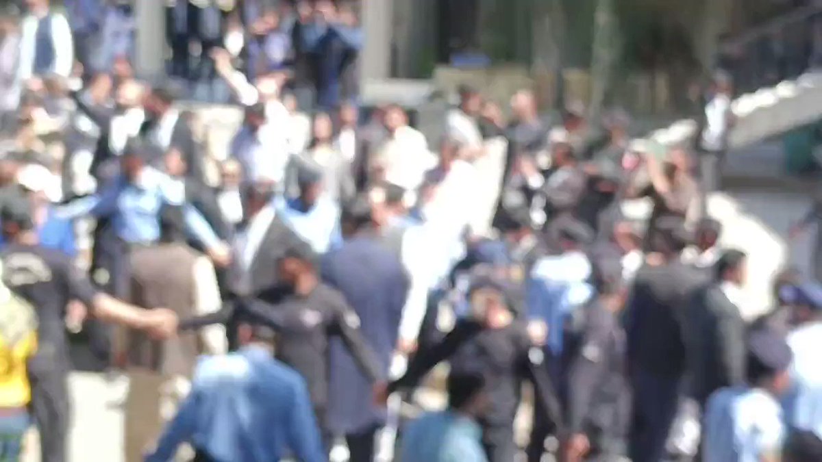 Aditya Raj Kaul on Twitter: "First visuals of Imran Khan’s arrest from outside Islamabad High ...