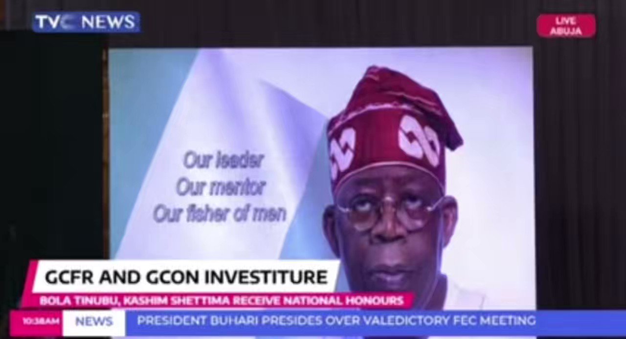 TheCable on Twitter: "VIDEO: Moment Buhari conferred highest national honour on Tinubu Tinubu ...