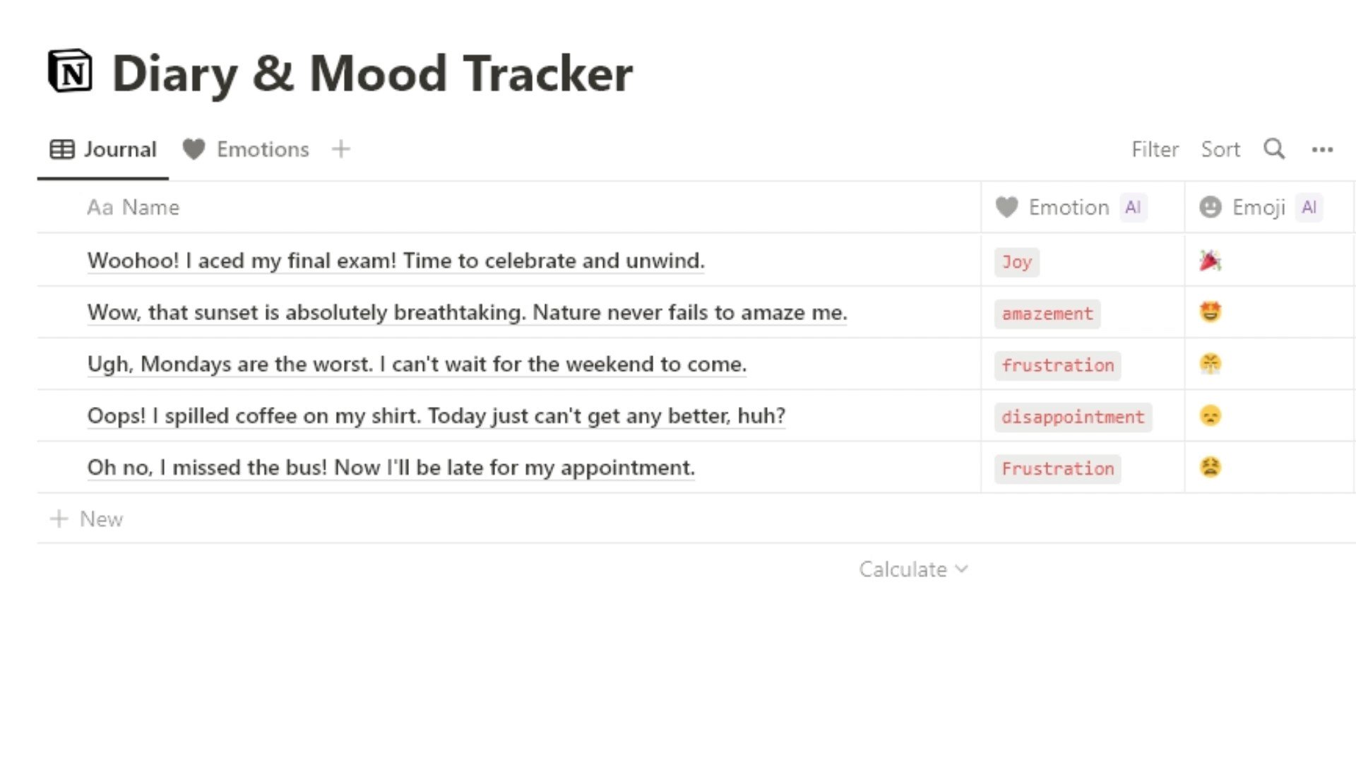 Manuel on Twitter: "Notion tip: use the New @NotionHQ AI Properties to track your daily emotions ...
