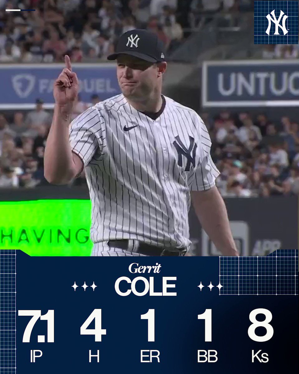 MLB on Twitter: "The @Yankees pick up win No. 40 as @GerritCole45 improves to 8-1."