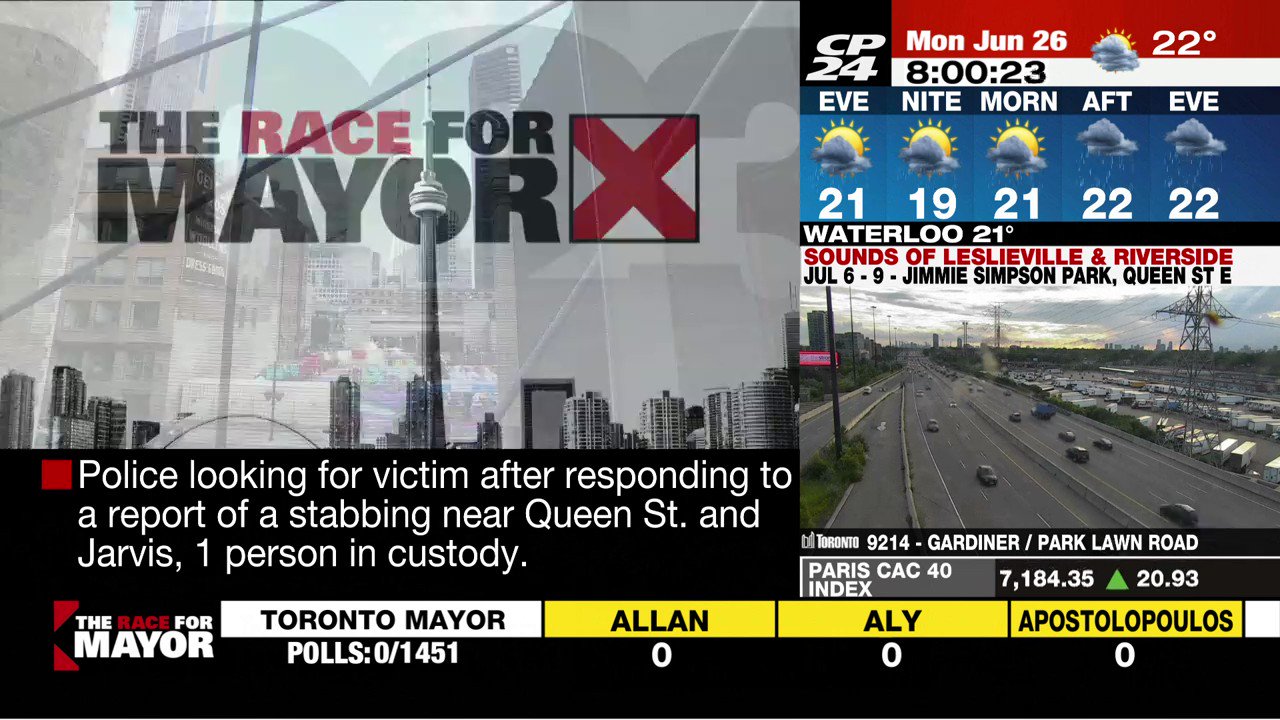 CP24 on Twitter: "All but four polling locations across Toronto are now closed and election ...