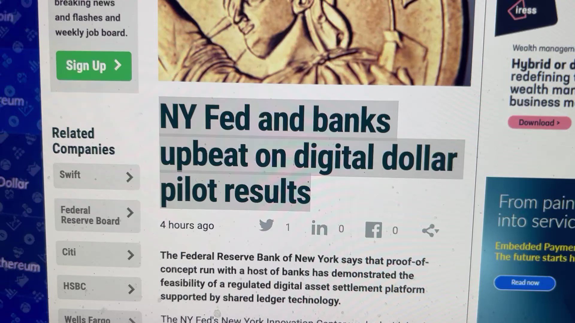 Crypto Hulk on Twitter: "BREAKING…USA FED BANK CHOOSES A CRYPTO PLATFORM. #BREAKING #XRP #XLM # ...