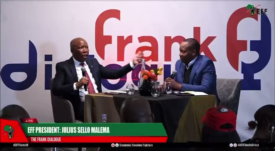 Economic Freedom Fighters on Twitter: "♦️Must Watch♦️ CIC @Julius_S_Malema at the Frank Dialogue ...