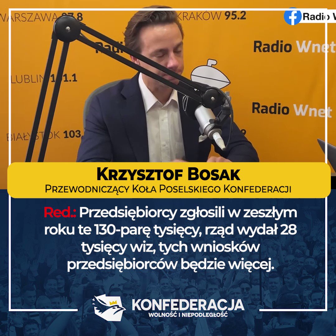 Konfederacja on Twitter: "Współprzewodniczący #Konfederacji @krzysztofbosak w @RadioWNET: My w ...
