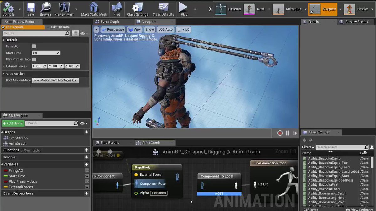 In 4.18, the RigidBody node now supports a root bone simulation space option. https://t.co ...