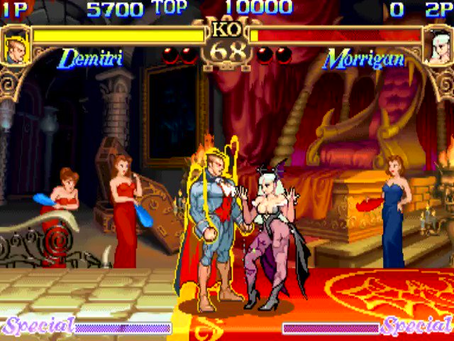Felineki On Twitter In The Original Darkstalkers The Concubines In Demitris Stage Dance In