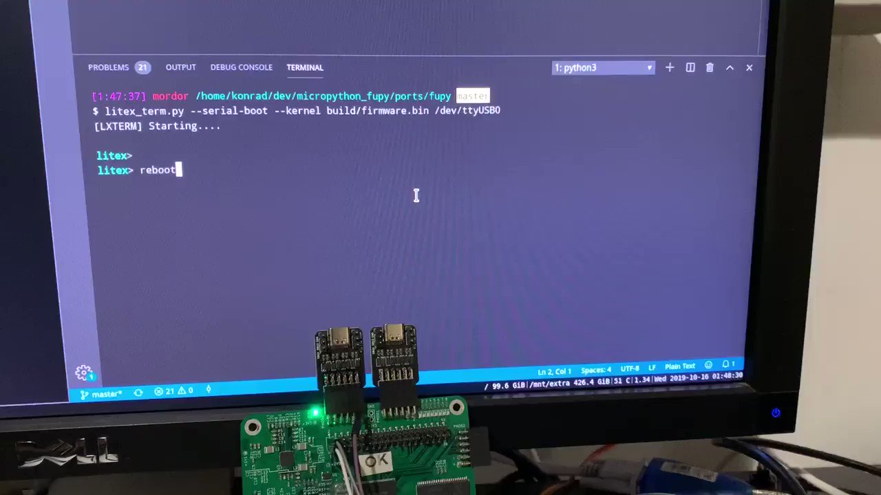 Konrad Beckmann On Twitter Micropython Fupy On Kilsyth Running On A Vexriscv Core This Time