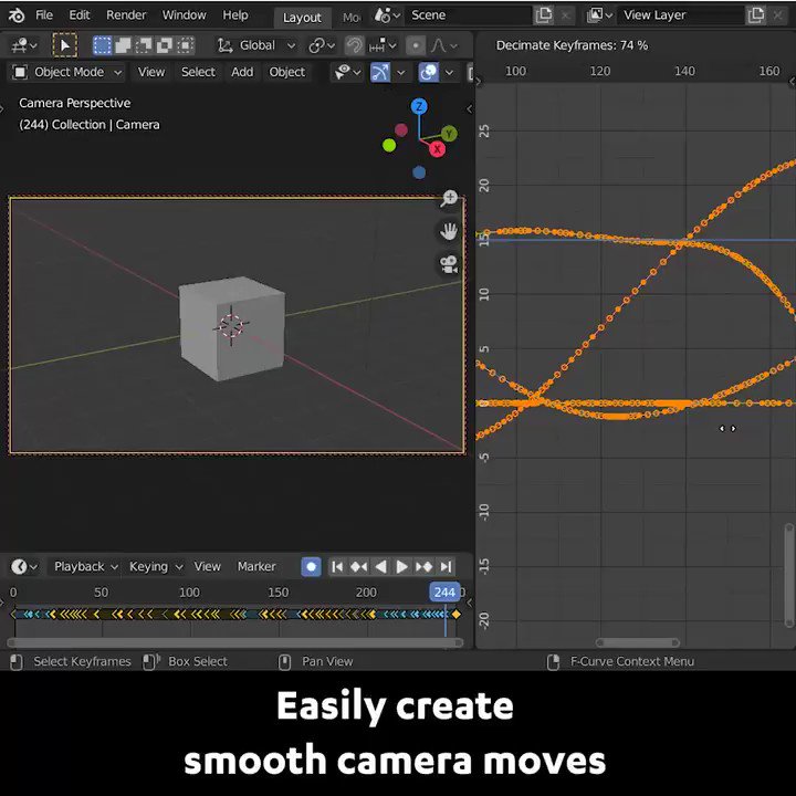 Jan van den Hemel on Twitter: "How to easily make smooth camera moves in #b3d - and take ...