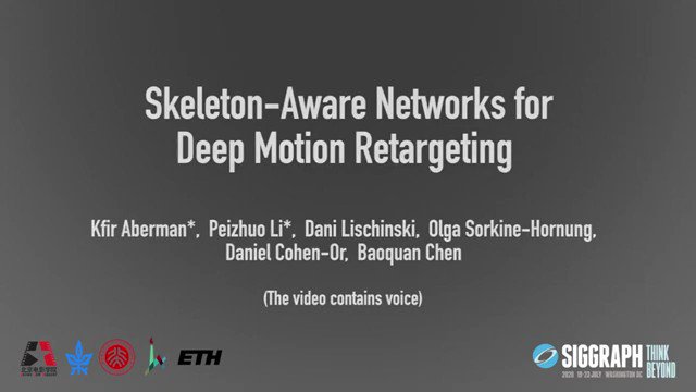 AK on Twitter: "Skeleton-Aware Networks for Deep Motion Retargeting video: https://t.co ...