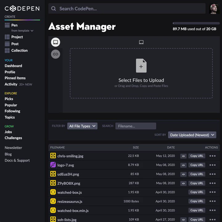 CodePen.IO @CodePen Timeline, The Visualized Twitter (Analytics)