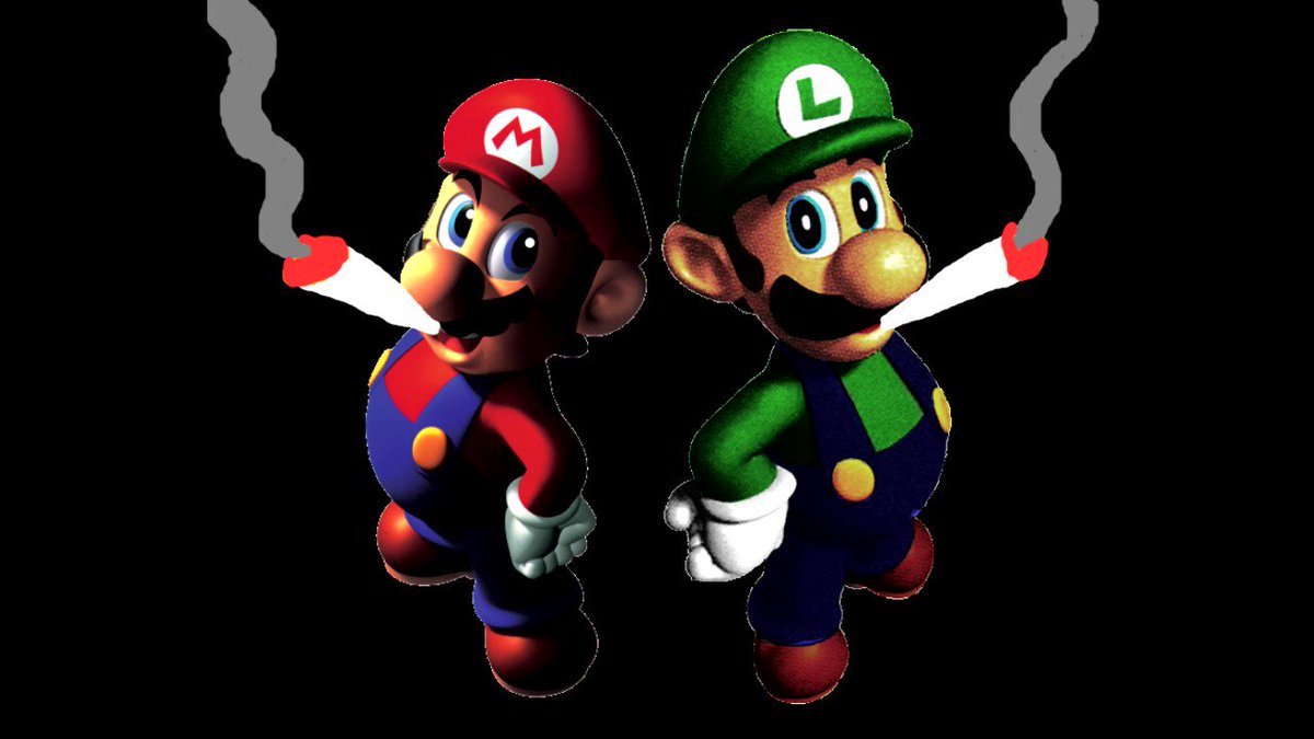 Mario Smoking A Joint