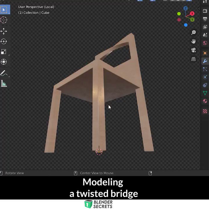 Jan van den Hemel on Twitter: "How to model a twisted bridge with the LoopTools add-on in ...