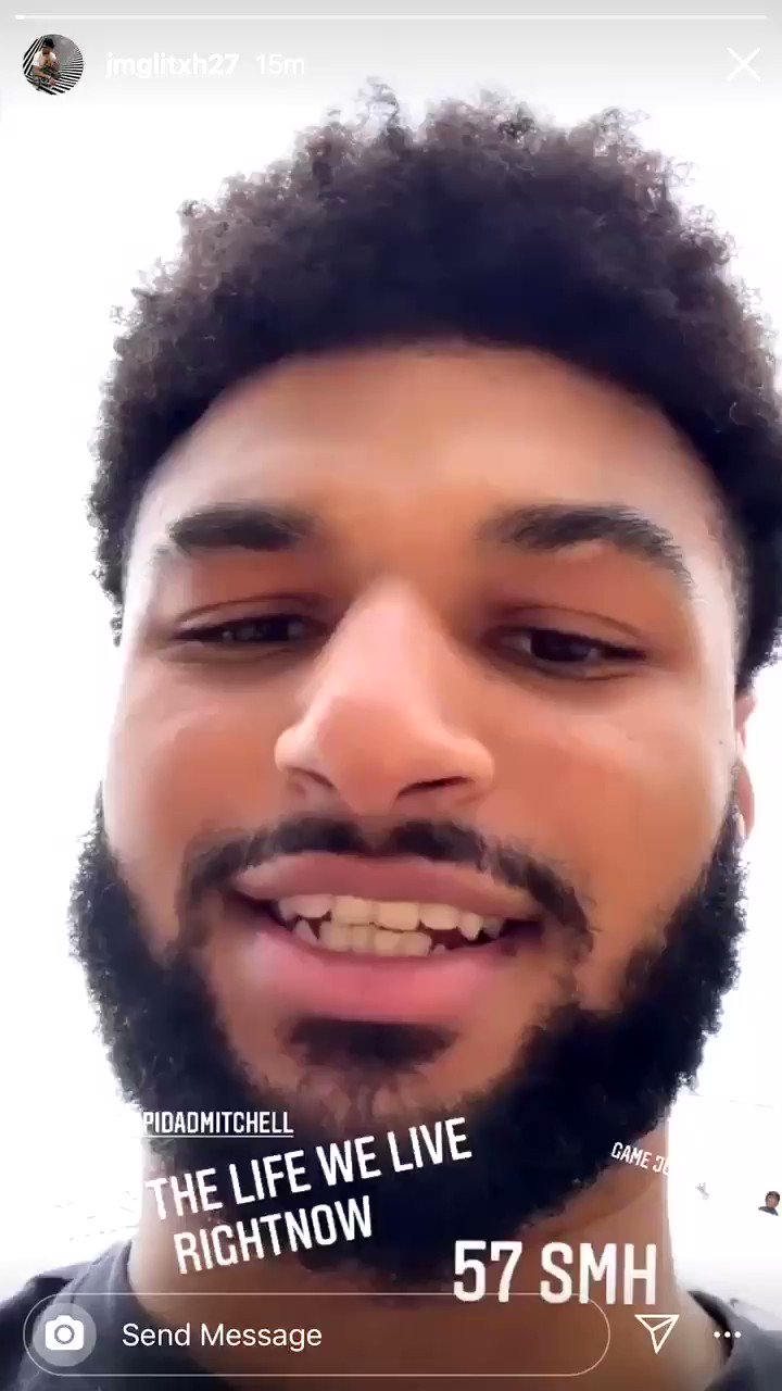 ClutchPoints on Twitter: "Jamal Murray seeing Donovan Mitchell right after he dropped 57 points ...