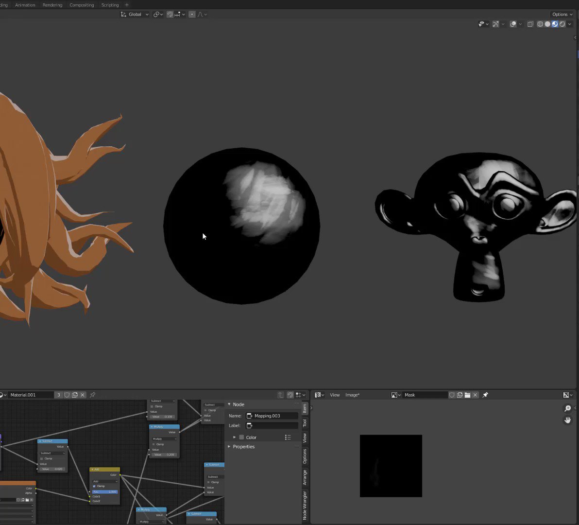 Eris snail on Twitter: "Blender study. animated specular and flipbook shader and custom mask ...