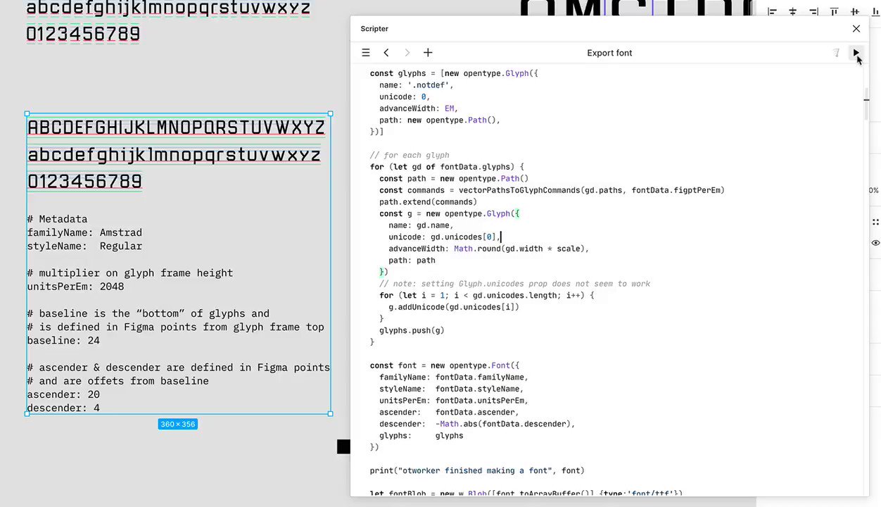 Rasmus Andersson on Twitter: "Putting together a Scripter program that builds an OpenType font ...