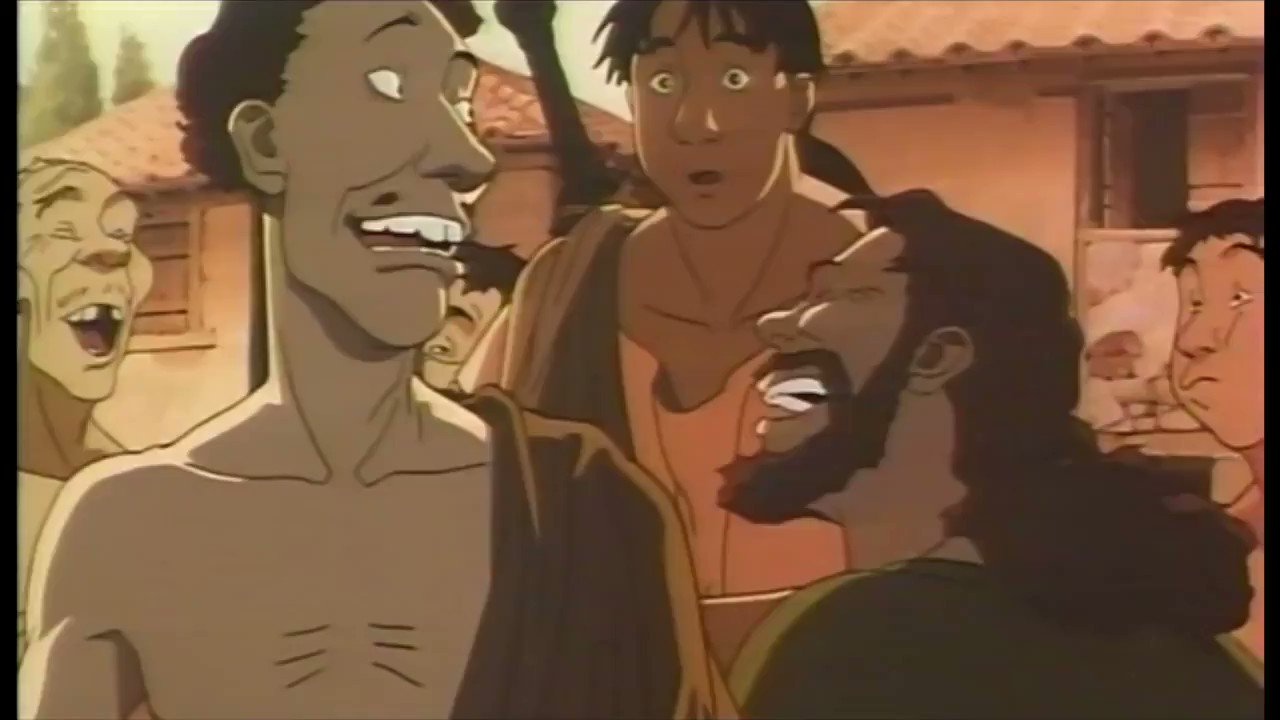 Animation Obsessive on Twitter: "Melos beats up the thieves in Run, Melos! (1992), dir. Masaaki ...