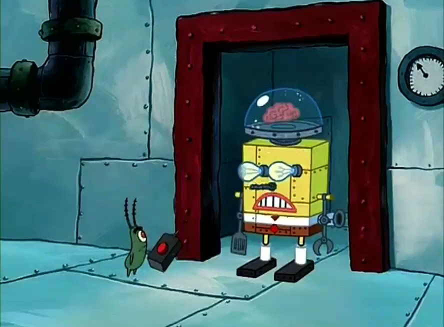 All Reaction Videos On Twitter What Whaaaat Plankton Screaming At A Robot Version Of