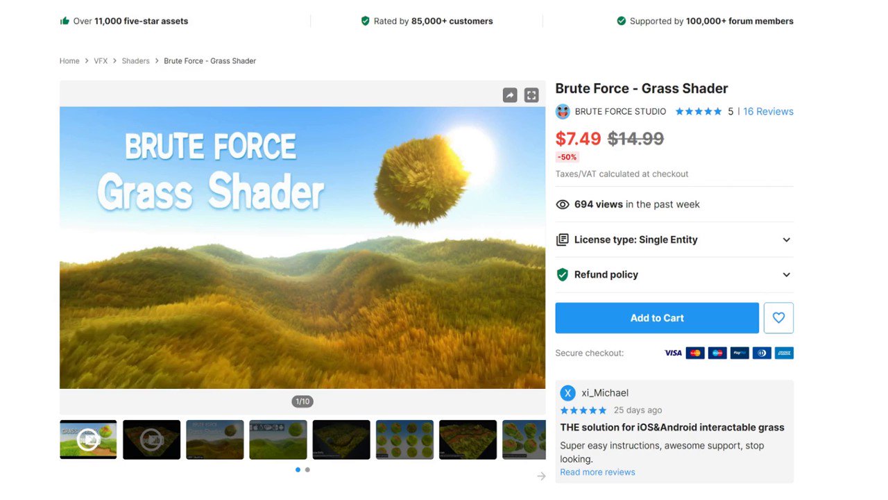 Brute Force on Twitter: "My grass shader is 50% off! https://t.co/32TpdOzDE6 You can legally ...