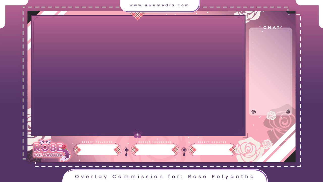 UWU MEDIA | VTUBER GRAPHICS STUDIO on Twitter: "🌹💜 Logo + Overlay commission for @rosepolyantha ...