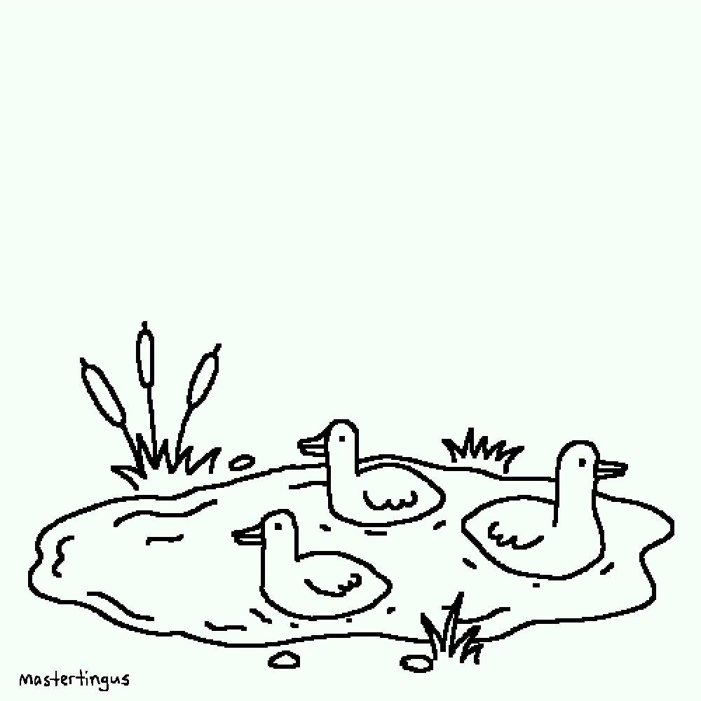 Pond Clipart Black And White