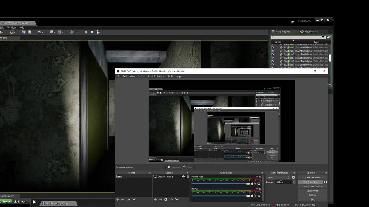 Added a flashlight, so its possible to see stuff in the level #UnrealEngine #UE4 #Gamedev # ...