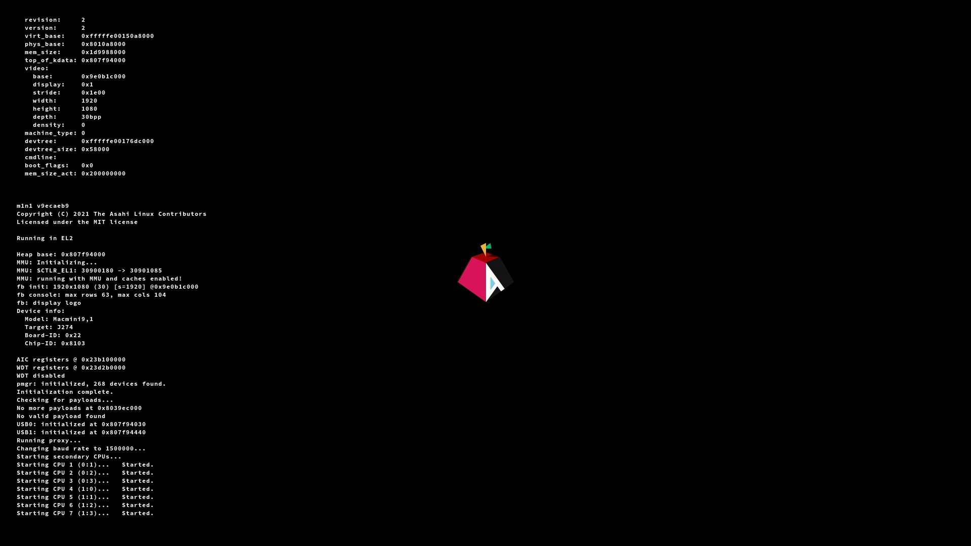 Asahi Linux on Twitter: "The m1n1 hypervisor just gained full SMP support, with all 8 cores ...