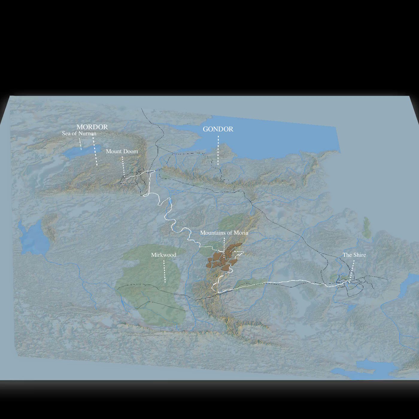 flotsam on Twitter: "Day 11 of #30DayMapChallenge: 3D! Here's a map of Middle-earth, showing ...