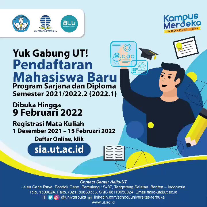 Universitas Terbuka on Twitter: "Sahabat UT, yuk gabung UT. Pendaftaran mahasiswa baru program ...