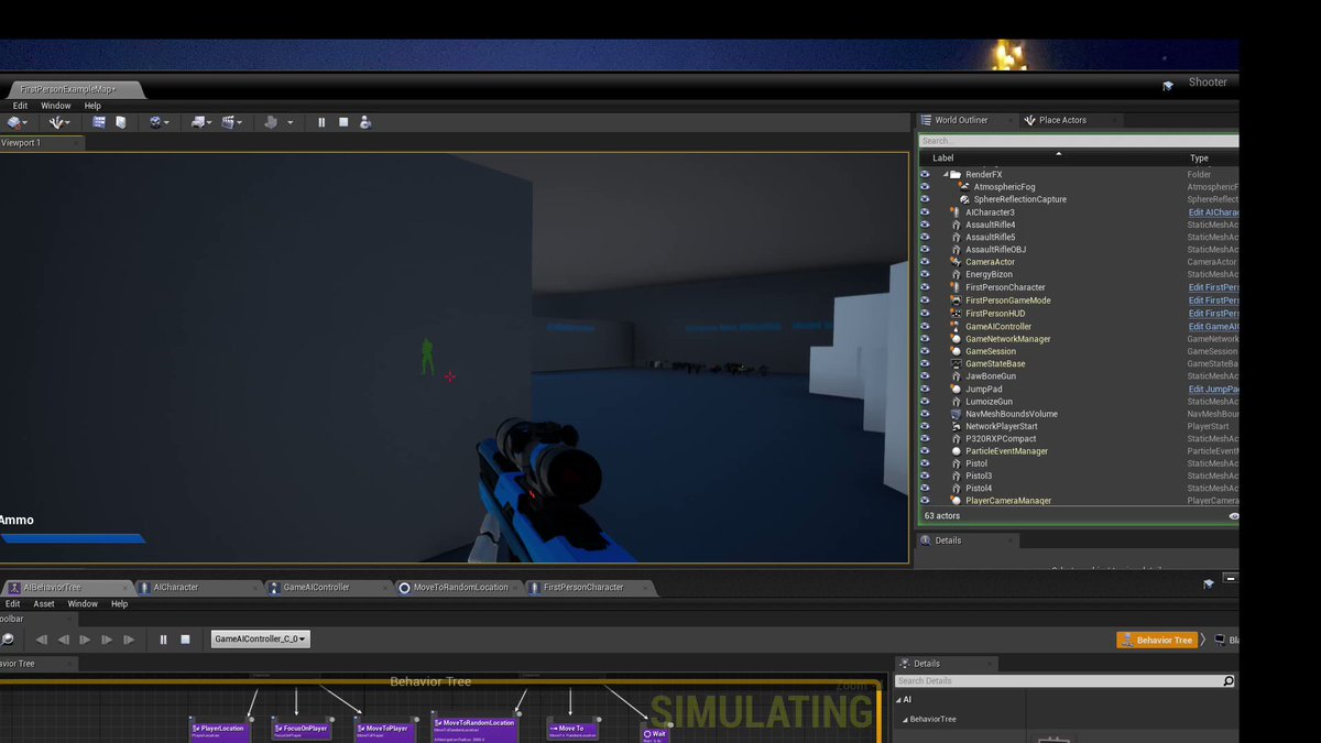 Working on stealth AI, so the AI stops following you if you hide behind something #UnrealEngine ...
