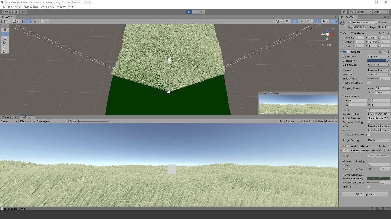 Acerola on Twitter: "Frustum culling gpu instanced grass #gamedev #indiedev #unity3d # ...