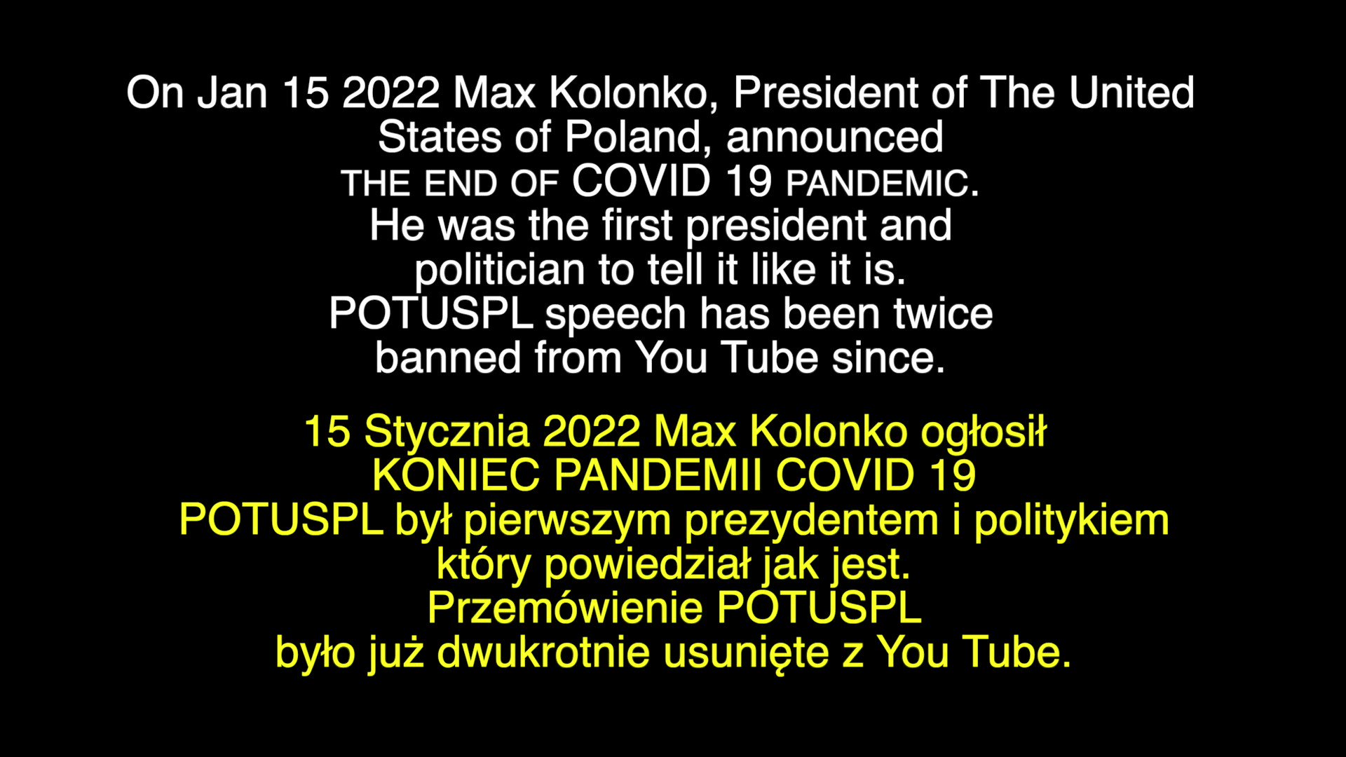 maxkolonko on Twitter: "🎀15 stycznia 🇺🇸POTUSPL🇵🇱 ogłasza KONIEC PANDEMII #COVID19🎀 ...